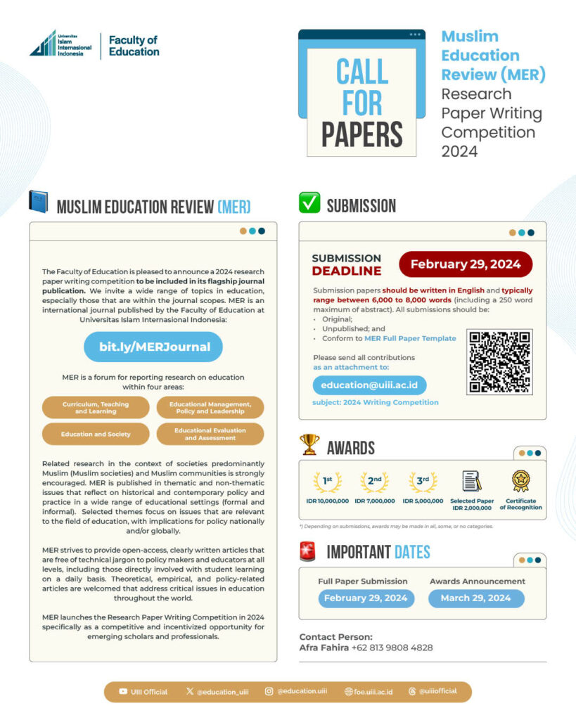 Muslim Education Review (MER) Research Paper Writing Competition 2024 ...