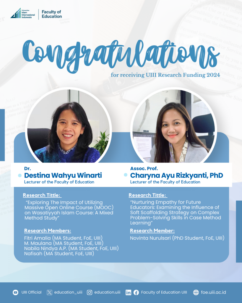 Congratulations for Receiving Research Grant from Universitas Islam ...